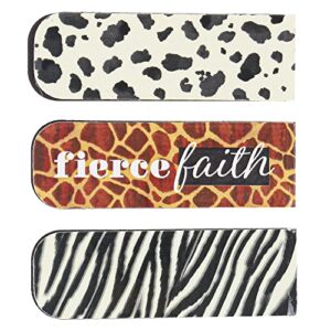 Salt & Light, Animal Print Magnetic Bookmarks, 1 Each of 6 Designs, 4 3/4 x 2 inches Each