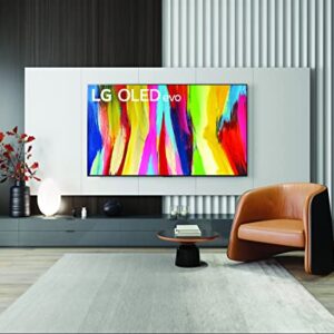 LG 65-Inch Class OLED evo C2 Series Alexa Built-in 4K Smart TV, 120Hz Refresh Rate, AI-Powered 4K, Dolby Vision IQ and Dolby Atmos, WiSA Ready, Cloud Gaming (OLED65C2PUA, 2022) (Renewed)