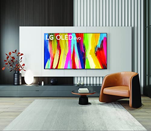 LG 65-Inch Class OLED evo C2 Series Alexa Built-in 4K Smart TV, 120Hz Refresh Rate, AI-Powered 4K, Dolby Vision IQ and Dolby Atmos, WiSA Ready, Cloud Gaming (OLED65C2PUA, 2022) (Renewed)