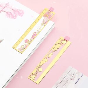 1 Pcs Oriental Classical Aesthetics Metal Scale Bookmark Ruler Art Bookmark for Students Reading Thanksgiving Christmas Birthday Gifts, Women and Girl Readers