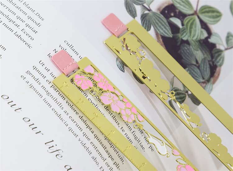 1 Pcs Oriental Classical Aesthetics Metal Scale Bookmark Ruler Art Bookmark for Students Reading Thanksgiving Christmas Birthday Gifts, Women and Girl Readers