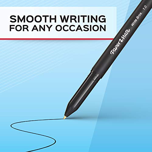 Paper Mate Write Bros Ballpoint Pens, Medium Point (1.0mm), Black, 12 Count