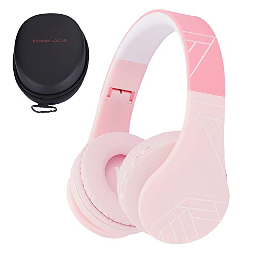 PowerLocus Bluetooth Headphones for Kids, Wireless Foldable Headphones Over Ear, Headphone with Microphone, 85DB Volume Limit, Wireless and Wired Headset with Micro SD, FM for Cellphones, Tablets, PC