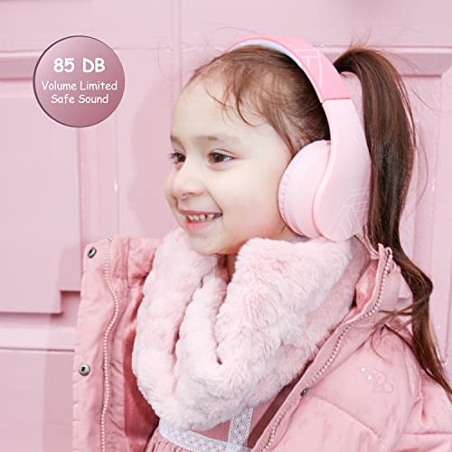 PowerLocus Bluetooth Headphones for Kids, Wireless Foldable Headphones Over Ear, Headphone with Microphone, 85DB Volume Limit, Wireless and Wired Headset with Micro SD, FM for Cellphones, Tablets, PC