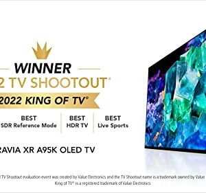 Sony 65 Inch 4K Ultra HD TV A95K Series: BRAVIA XR OLED Smart Google TV with Dolby Vision HDR and Exclusive Features for The Playstation® 5 XR65A95K- 2022 Model (Renewed)