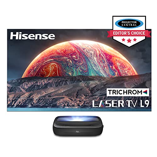 Hisense 100L9G-DLT100B 4K UHD Ultra-Short Throw Trichromatic Laser TV 100" High Gain ALR Screen, 3000 lumens, Dolby Atmos, Dolby Vision, Google Assistant and Chromecast Built-in, Works with Alexa