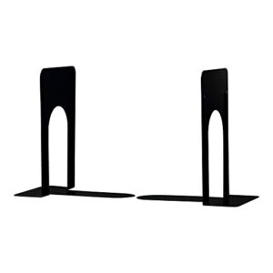 universal economy bookends, standard, 5-7/8″ x 8-1/4″ x 9″, heavy gauge steel, black (54091)