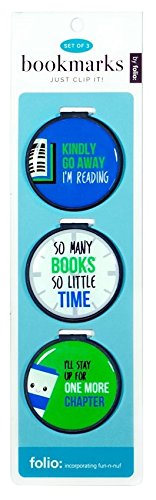 Just Clip it! Quote Bookmarks - (Set of 3 clip over the page markers) - BOOK NERD, MY WORKOUT is READING IN BED, Can't you see I"M READING.Funny Bookmark Set - Ideal for Bookworms of all ages.