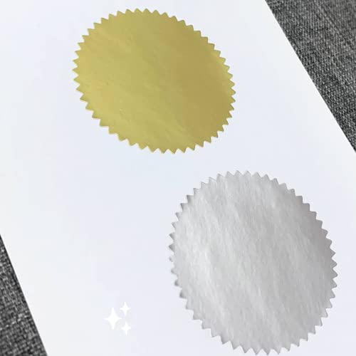 200 Pack, Gold Foil Seal Stickers for Certificates - 2" Diameter