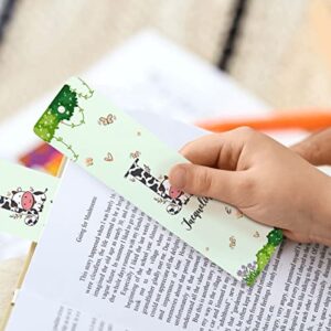 GOLEEX Personalized Initial Bookmark Cow Magnetic Bookmarks Customized Name Letter Page Markers Cute Reading Gifts for Book Lovers Kids Students Women Teens Adults at Christmas