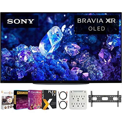 Sony XR42A90K Bravia XR A90K 42 inch 4K HDR OLED Smart TV 2022 Model Bundle with Premiere Movies Streaming + 37-100 Inch TV Wall Mount + 6-Outlet Surge Adapter + 2X 6FT 4K HDMI 2.0 Cable