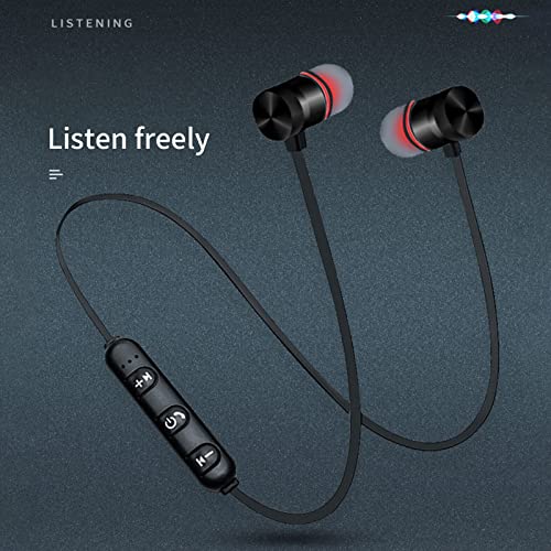 lamphle Wireless Ear Buds Earbuds Bluetooth for Android Apple Phone Compatible 4.2 Bluetooth Earbuds Noise Cancelling Extra Bass Magnetic Suction Wireless Headphones for Sports Golden One Size