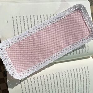 12pcs of 30x100 aida, 8.5x19cm in Size, Pink 14count Cotton aida Cloth Bookmarks to Cross Stitch