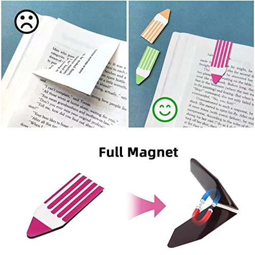 BACORFEA Magnetic Bookmarks - 10 Pieces Markers Bookmarks for Women,Men,Kids,Book Lovers Gifts, Book Marks for Students Teachers Reading