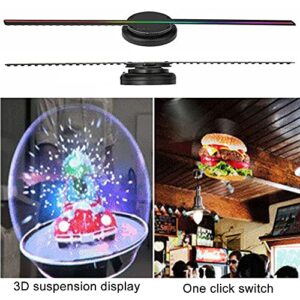 JIANWEI 3D Hologra-m Projector, Wall Mounted 640P Hi-Resolution Hologra-m Advertising Display Fan with 224 LED Holographic Projector for Business Store Signs,Bar,Casino,Party (Black)