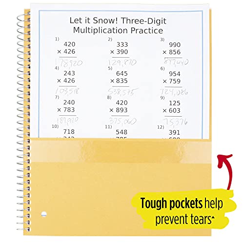 Five Star Spiral Notebook, 5-Subject, Wide Ruled Paper, 10-1/2" x 8", 150 Sheets, Tidewater Blue (930012CG1)