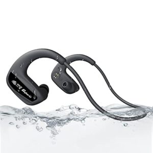 cyboris wireless bluetooth headphones, ipx8 waterproof swimming headphones, 16gb mp3 player workout headphones – built-in bone conduction waterproof horn in-ear earphones for run, swim, cycle