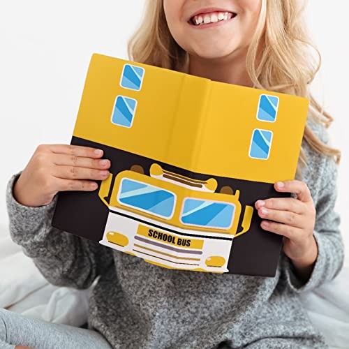 TODIYADDU Cool Robot Book Sleeve Protector with Ribbon for Children Positioning Pages Save Time Paperback Jacket Stretchable Book Covers Practical Gifts (Yellow)