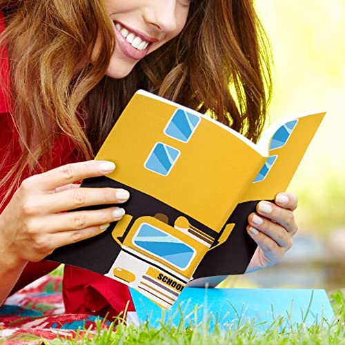 TODIYADDU Cool Robot Book Sleeve Protector with Ribbon for Children Positioning Pages Save Time Paperback Jacket Stretchable Book Covers Practical Gifts (Yellow)