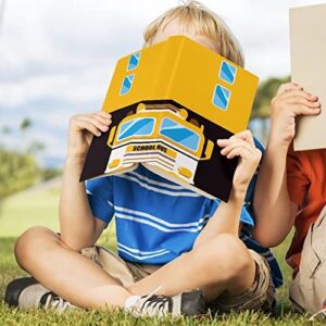 TODIYADDU Cool Robot Book Sleeve Protector with Ribbon for Children Positioning Pages Save Time Paperback Jacket Stretchable Book Covers Practical Gifts (Yellow)