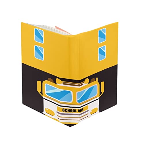 TODIYADDU Cool Robot Book Sleeve Protector with Ribbon for Children Positioning Pages Save Time Paperback Jacket Stretchable Book Covers Practical Gifts (Yellow)