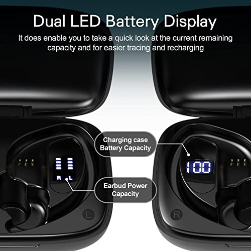 Wireless Earbuds, DIGITNOW Bluetooth 5.0 Headphones 48Hrs Play Back Touch Control with LED Display Charging Case Waterproof Stereo Earphones in-Ear Built-in Mic Headset Deep Bass for Sport Workout