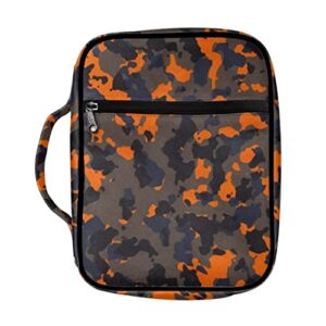 fkelyi orange camo bible covers for women & men,carrying bible bag bible book holder carring case organizer bag,gift for women girl kid