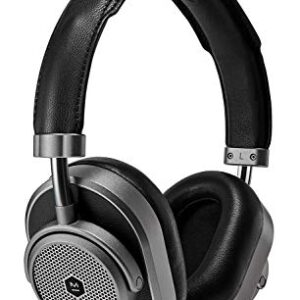 Master & Dynamic MW65 Active Noise-Cancelling (ANC) Wireless Headphones –, Bluetooth Over-Ear Headphones with Mic - Gunmetal/Black Leather (Renewed)