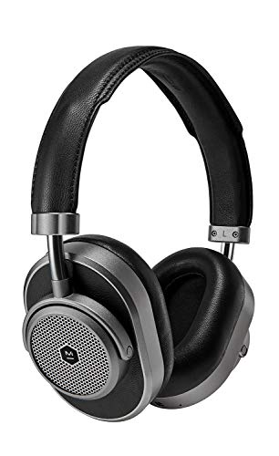 Master & Dynamic MW65 Active Noise-Cancelling (ANC) Wireless Headphones –, Bluetooth Over-Ear Headphones with Mic - Gunmetal/Black Leather (Renewed)