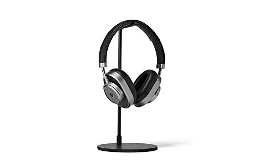 Master & Dynamic MW65 Active Noise-Cancelling (ANC) Wireless Headphones –, Bluetooth Over-Ear Headphones with Mic - Gunmetal/Black Leather (Renewed)