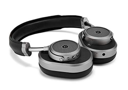 Master & Dynamic MW65 Active Noise-Cancelling (ANC) Wireless Headphones –, Bluetooth Over-Ear Headphones with Mic - Gunmetal/Black Leather (Renewed)