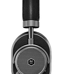 Master & Dynamic MW65 Active Noise-Cancelling (ANC) Wireless Headphones –, Bluetooth Over-Ear Headphones with Mic - Gunmetal/Black Leather (Renewed)