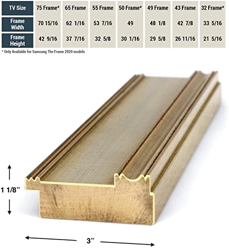 Deco TV Frames - Warm Silver Smart Frame Compatible ONLY with Samsung The Frame TV (65", Fits 2021-2023 Frame TV)