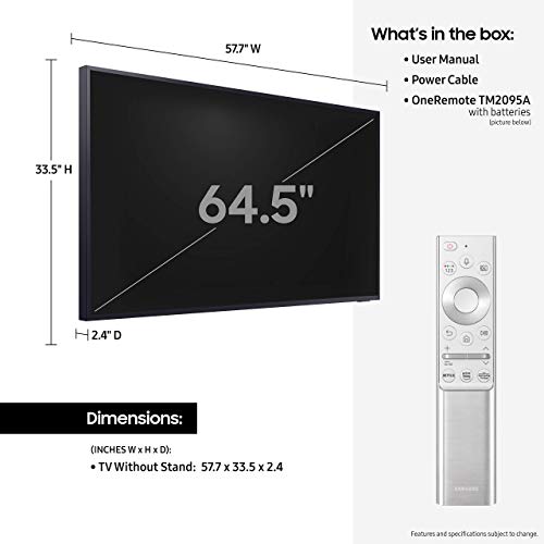 SAMSUNG Terrace QN65LST7TA 65" Outdoor QLED 4K UHD Smart TV with a Terrace VG-SDC65G 65" Dark Gray Dust Cover Terrace WMN-4277TT Full Motion Wall Mount for 65” TV (2020)