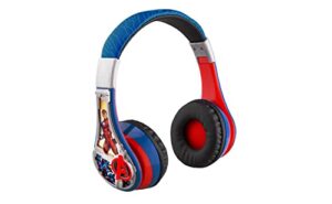 ekids marvel avengers kids bluetooth headphones, wireless headphones with microphone includes aux cord, volume reduced kids foldable headphones for school, home, or travel