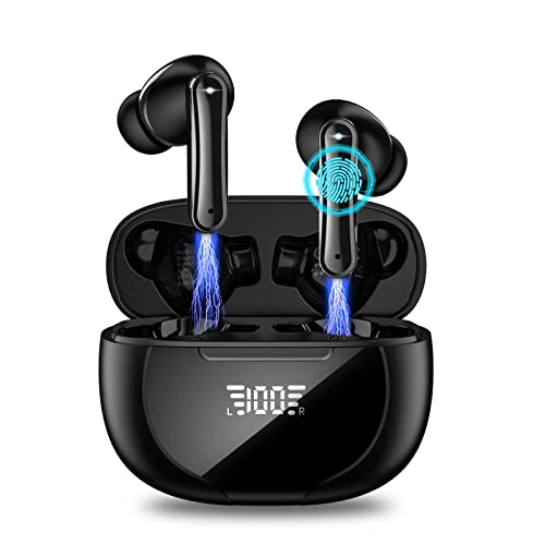 Atapeas Wireless Earbuds, Bluetooth 5.3 True Wireless Stereo Headphones with Charging Case LED Power Display IPX7 Waterproof Earphones TWS Ear Buds with 4 ENC Noise Cancelling Mic for Android iPhone