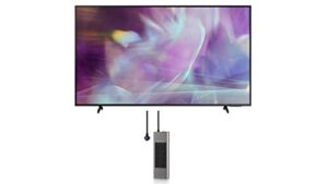 samsung qn32q60aa 32″ qled quantum hdr 4k smart tv with an austere 5s-ps8-us1 v-series 8-outlet power w/omniport usb (2021)