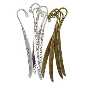 AMLESO 10pcs Bronze Silver Vintage Alloy Bookmarks with