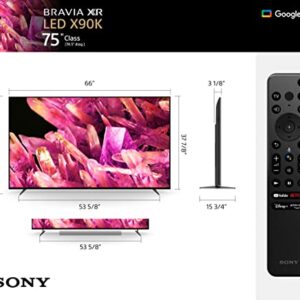 Sony 75 Inch 4K Ultra HD TV X90K Series: BRAVIA XR Full Array LED Smart Google TV with Dolby Vision HDR and Exclusive Features for The Playstation® 5 XR75X90K- 2022 Model (Renewed)