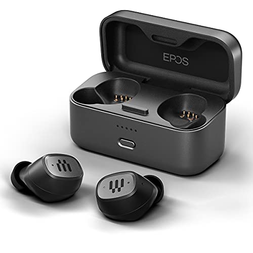 EPOS GTW 270 Hybrid Wireless Gaming Earbuds, Bluetooth & USB-C Dongle, Noise Reducing Closed Design, Dual Mics, Ergonomic Fit, IPX 5 Water Resistant, Portable Charging Case, 20 Hours of Playtime