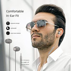 SoundMAGIC E11C Wired Earbuds with Microphone HiFi Stereo Earphones Noise Isolating in Ear Headphones Powerful Bass Tangle Free Cord Gunmetal