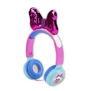 l.o.l. surprise! kids safe over the ear headphones hp2-13136 | kids headphones, volume limiter for developing ears, 3.5mm stereo jack, recommended for ages 3-9, by sakar (styles may vary)