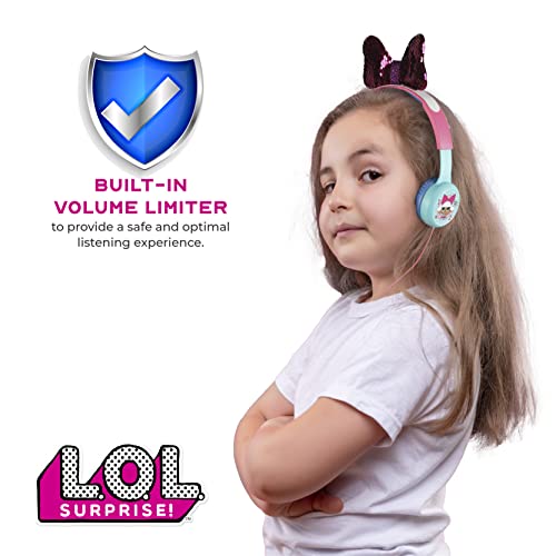 L.O.L. Surprise! Kids Safe Over The Ear Headphones HP2-13136 | Kids Headphones, Volume Limiter for Developing Ears, 3.5MM Stereo Jack, Recommended for Ages 3-9, by Sakar (Styles may vary)