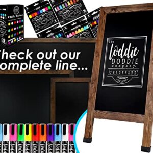 Loddie Doddie 18x24 Rustic Framed Chalkboard Calendar and Bulletin Combo Board. Includes Chalk Markers, Push-Pins and Magnets. Blackboard - Calendar - Cork Board. Perfect for Organizing Your Space