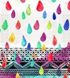 Book Sox Fabric Jumbo Book Covers - Watercolor Rain Drops Print and Magenta Solid (2 Items)