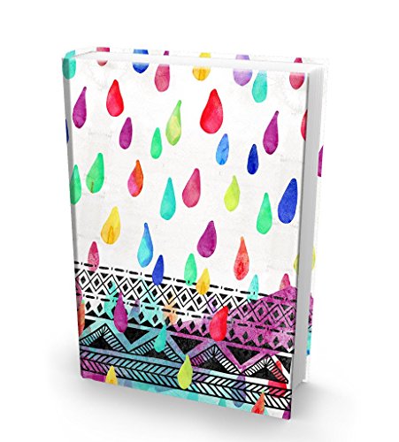 Book Sox Fabric Jumbo Book Covers - Watercolor Rain Drops Print and Magenta Solid (2 Items)