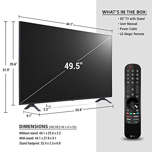 LG 80 Series 50" Alexa Built-in, 4K UHD Smart TV, 60Hz Refresh Rate, Filmmaker Mode, Game Optimizer (50UP8000, 2021)