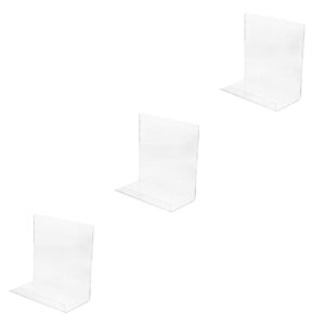 ultechnovo 3pcs transparent tablet holder book display stand music folder shelves for books file folder organizer office bookends desktop bookend material student acrylic shelf book stoppers