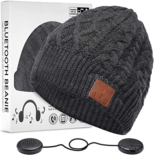 ZRUHIG Bluetooth Beanie,Stereo Knit Music Hat with Bluetooth V5.0 Wireless Hats Headphone Upgraded Unisex Knit Bluetooth Beanie Suitable for Outdoor Sports,Gift