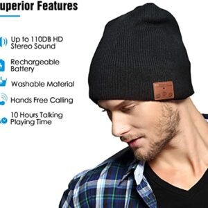 ZRUHIG Bluetooth Beanie,Stereo Knit Music Hat with Bluetooth V5.0 Wireless Hats Headphone Upgraded Unisex Knit Bluetooth Beanie Suitable for Outdoor Sports,Gift